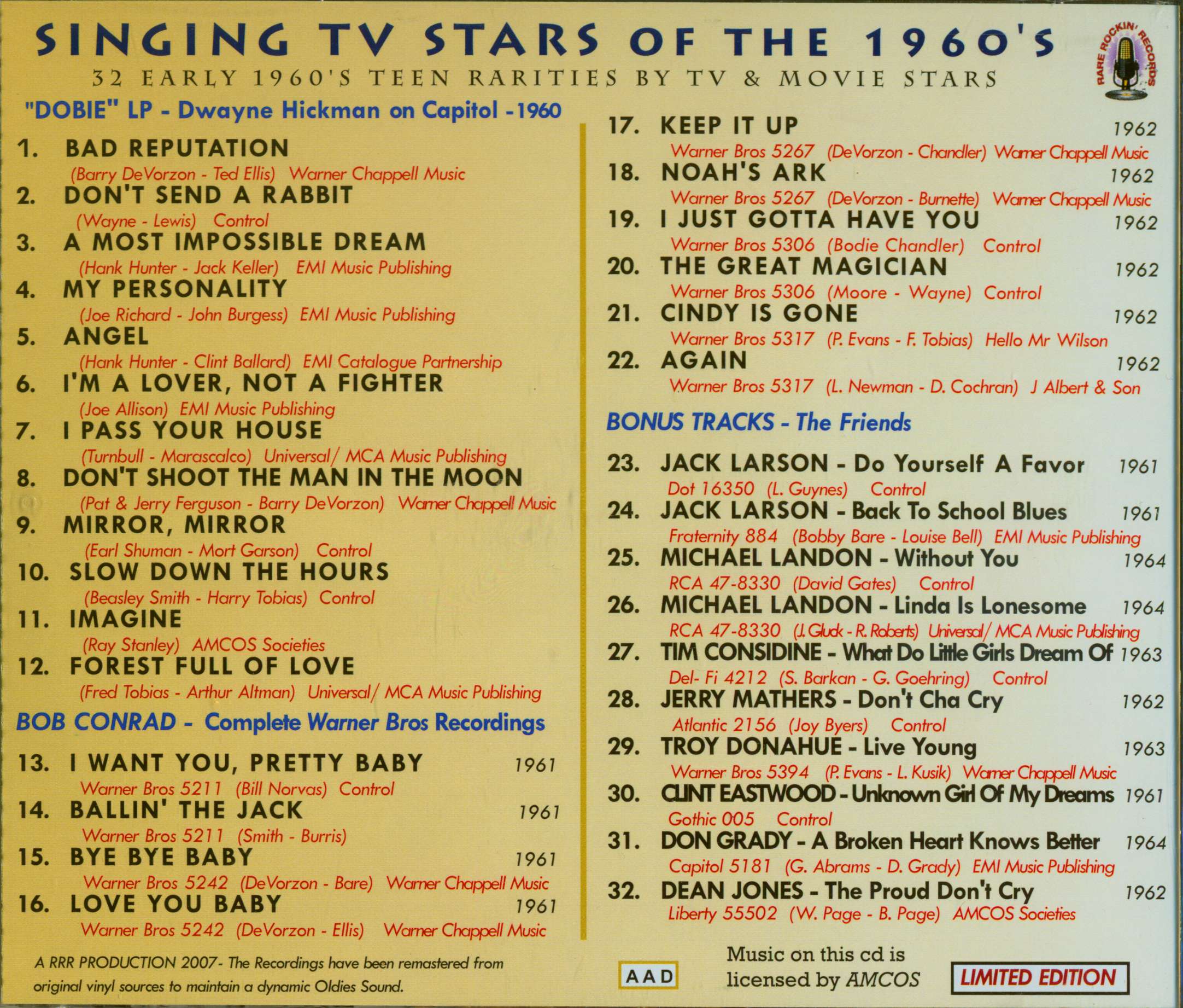 Various CD: Singing TV Stars Of The 1960s - Bear Family Records