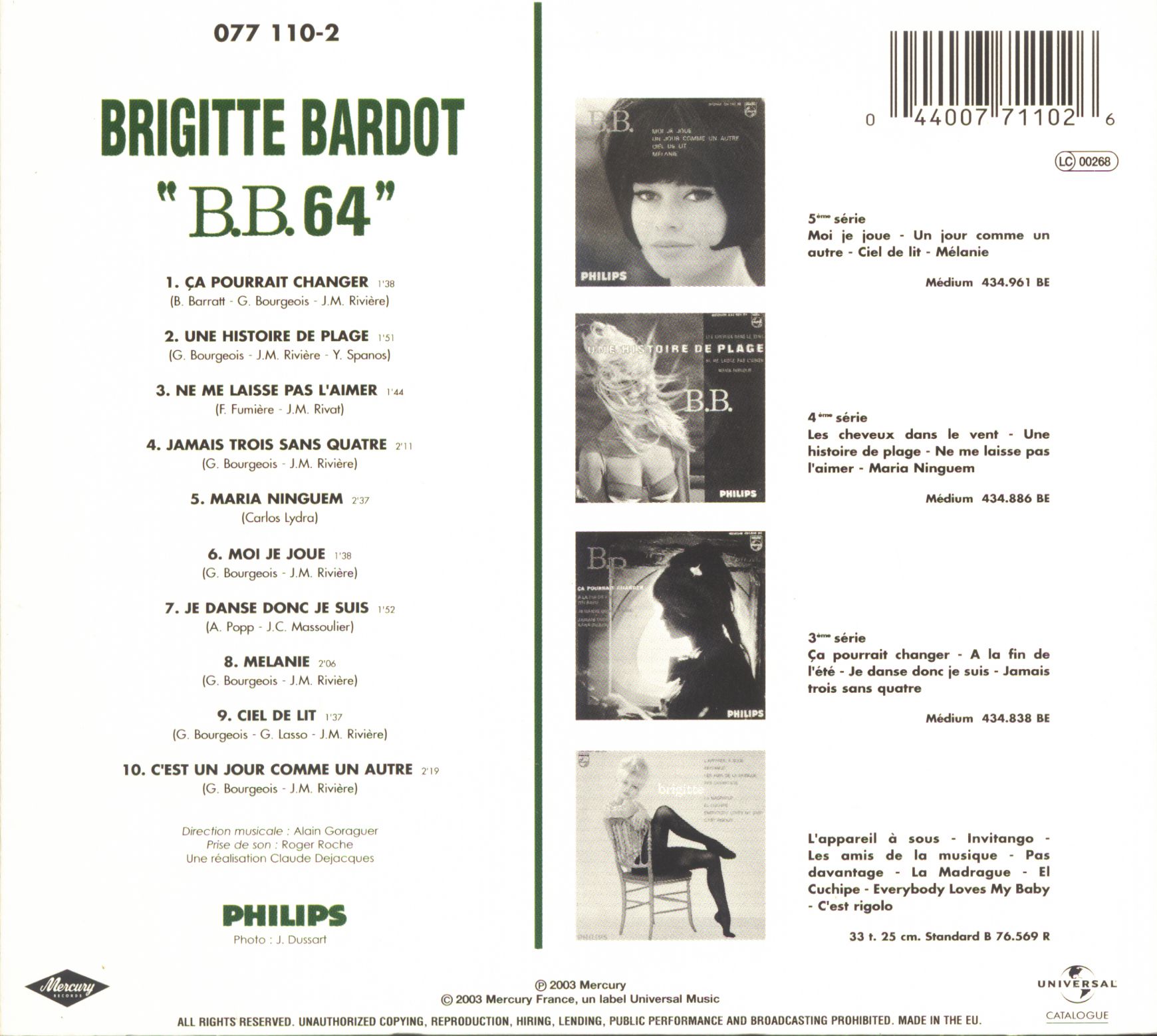 Brigitte Bardot CD: B.B. 64 (CD, Limited Edition) - Bear Family Records