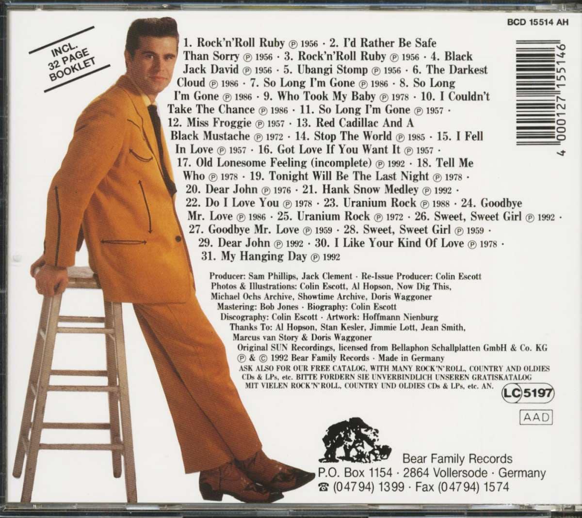 Warren Smith CD: Classic Recordings 1956-1959 (CD) - Bear Family Records